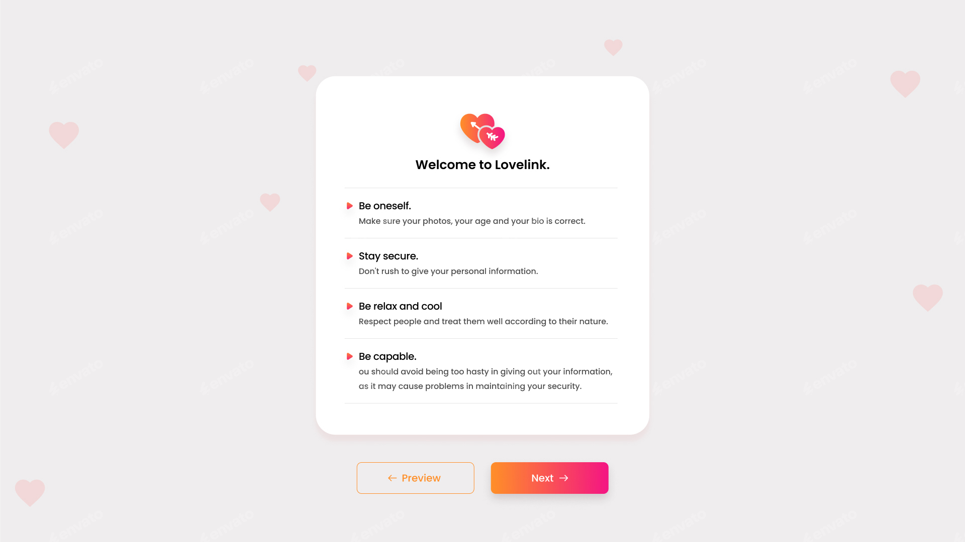 Lovelink | Dating Web App and Dashboard UI Figma Template, Web Elements