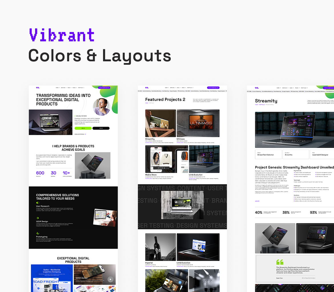 Vectra – Developer Portfolio Elementor Pro Template Kit by merkulove