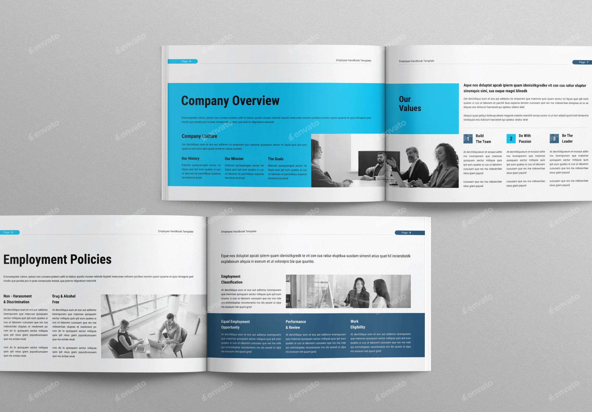 HR / Employee Handbook Template Landscape, Print Templates | GraphicRiver