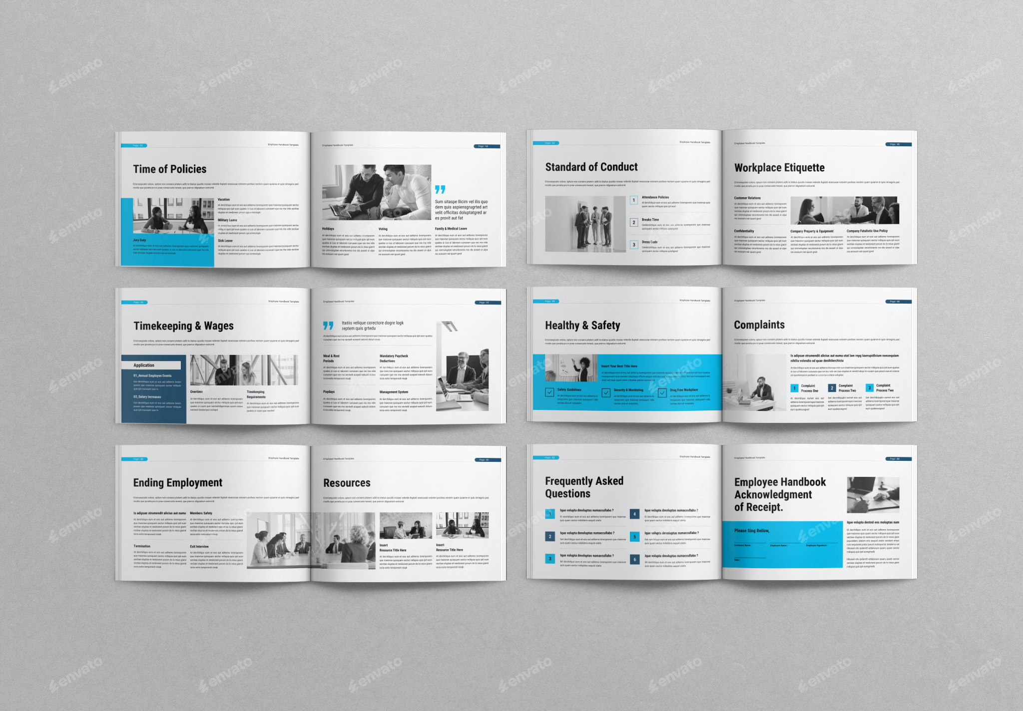 HR / Employee Handbook Template Landscape, Print Templates | GraphicRiver