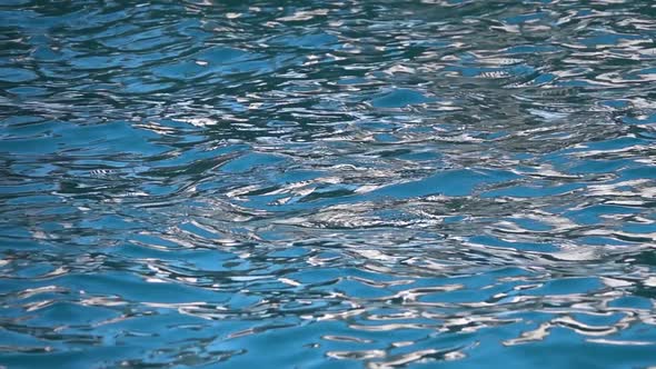 Moving Water Background. Slow Motion of Disturbed Blue Sea Water ...