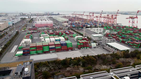 Tokyo Container Terminal Japan Time Lapse, Stock Footage | VideoHive