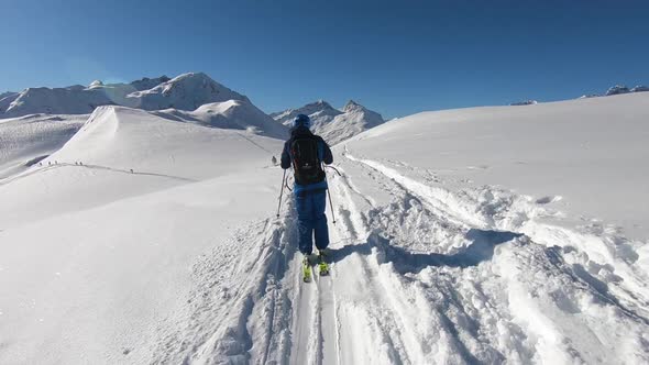 powder skiing in the alps, Lech am Arlberg, Vorarlberg, Austria, Stock ...