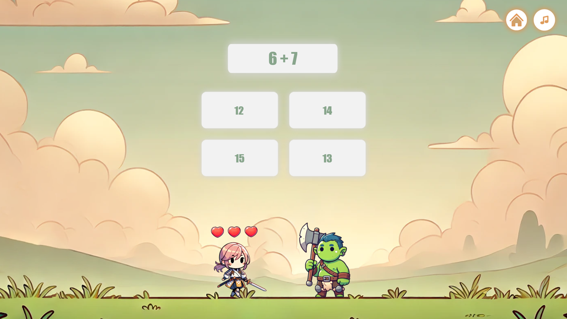 Math Warrior - HTML5 Game - Construct 3 by 2dragontails | CodeCanyon