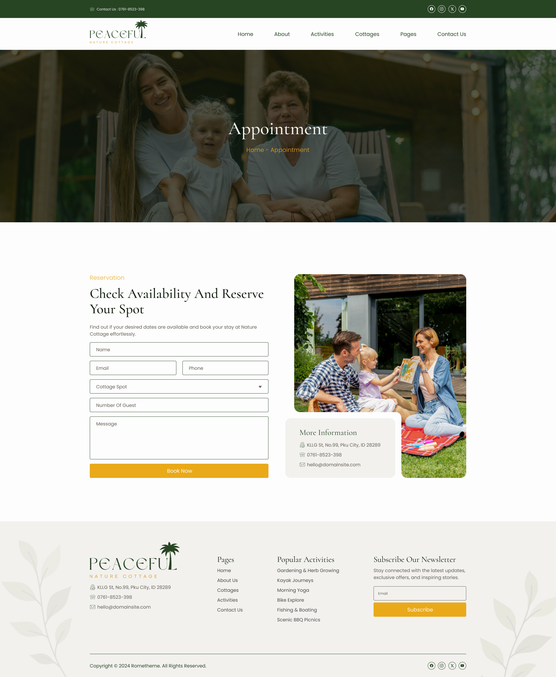 Peaceful - Nature Cottage & Camping Figma Template by Rometheme ...