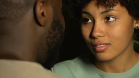 Beautiful Girl Hugging and Nuzzling With Loving Man, Sweet Tenderness ...