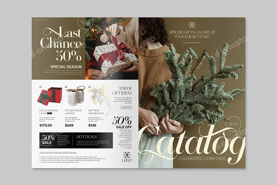 Christmas Product Catalog Layout, Print Templates | GraphicRiver