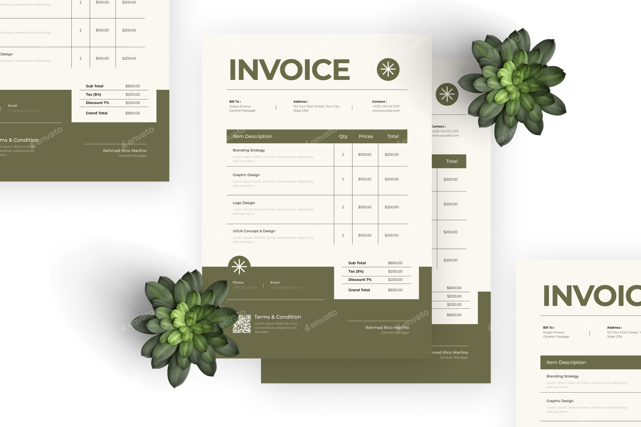 Calm Green - Invoice, Print Templates | GraphicRiver