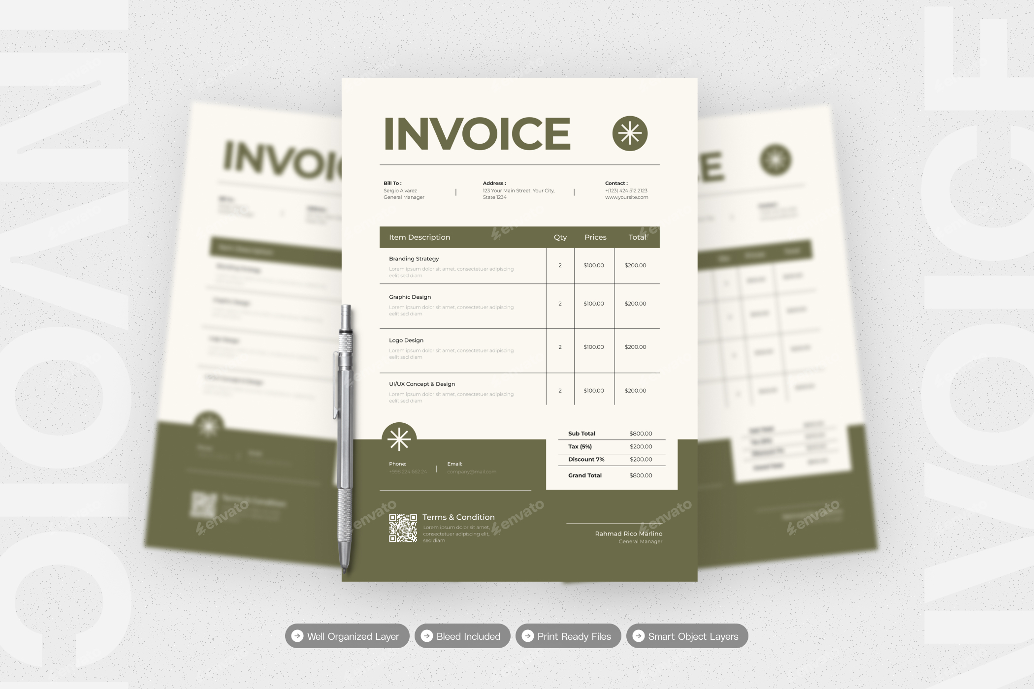 Calm Green - Invoice, Print Templates | GraphicRiver