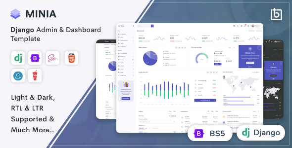 Minia - Django Admin & Dashboard Template by Themesbrand | ThemeForest