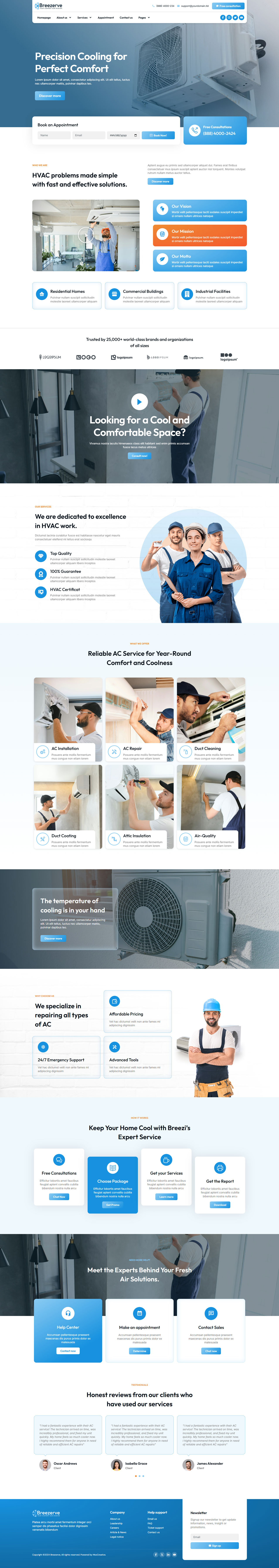 Breezerve - Air Conditioner & HVAC Repair Elementor Pro Template Kit by ...