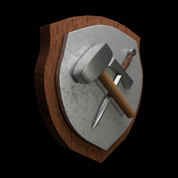 3D Animated Shield With Hammer and Sword by Sanya_Design | 3DOcean