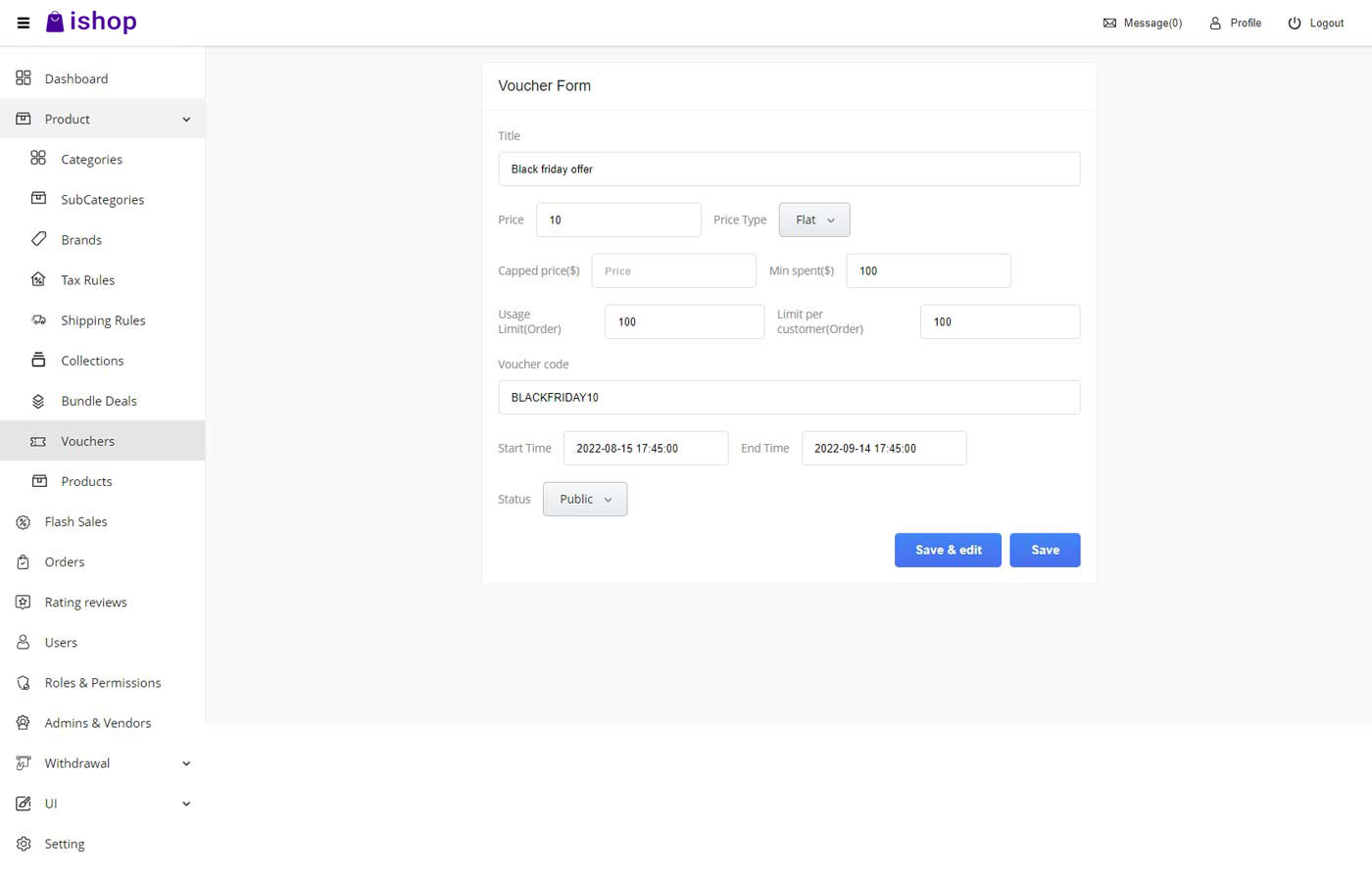 Ishop eCommerce - PWA Multivendor eCommerce CMS - Laravel & Vue by WEBZED