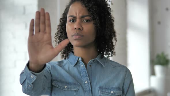 Stop Stopping Hand Gesture By Young Afican Girl, Stock Footage | VideoHive