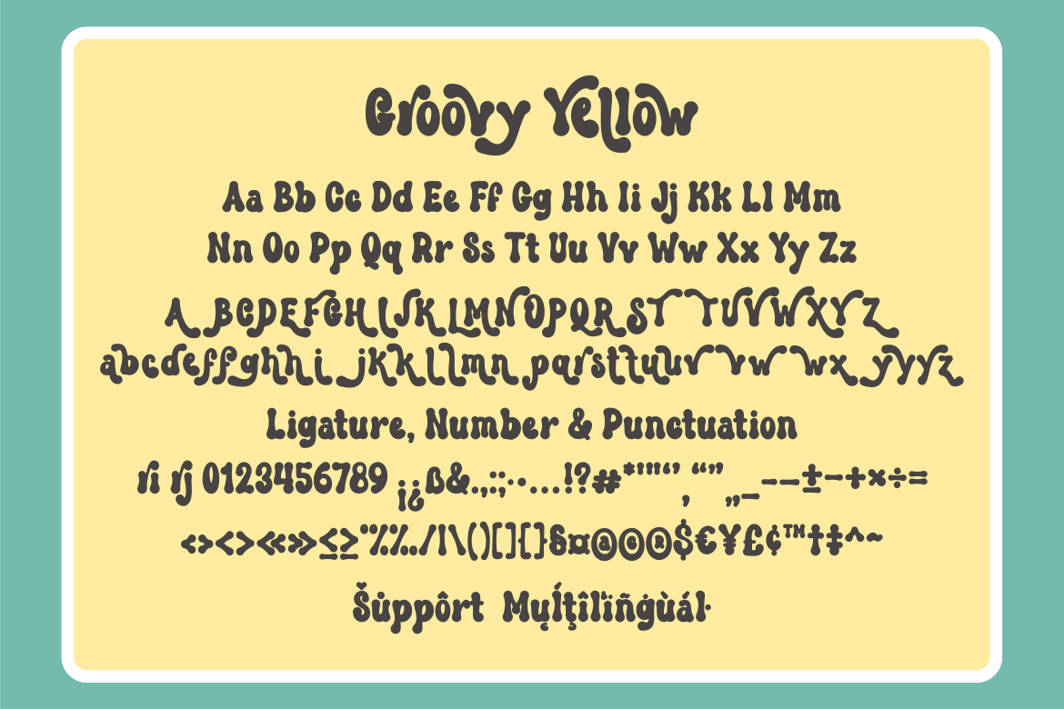 Groovy Yellow - A Display Font, Fonts | GraphicRiver