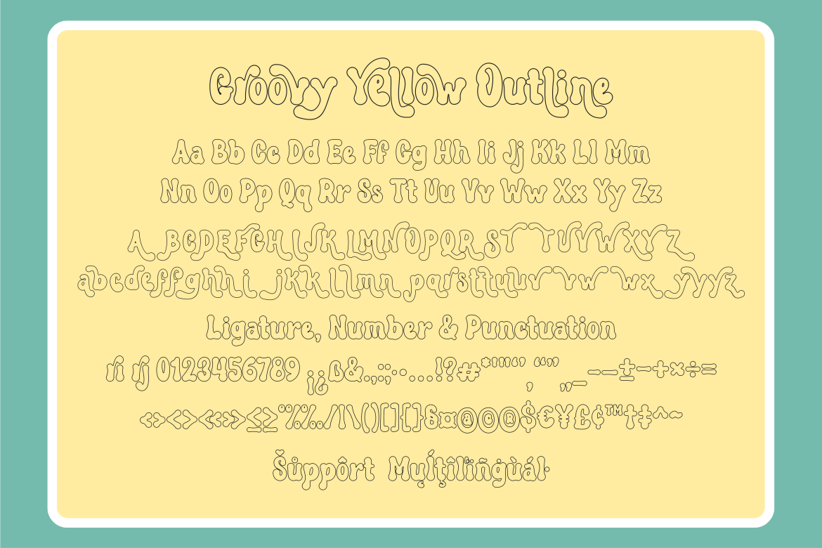 Groovy Yellow - A Display Font, Fonts | GraphicRiver