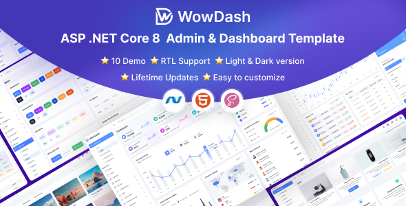 WowDash – ASP .NET Core 8 - Multipurpose Admin Dashboard Template by parvinfotech