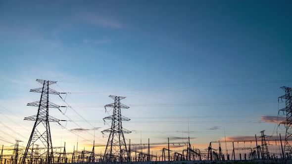 Pylons and substations, Stock Footage | VideoHive