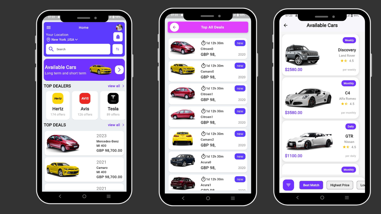 Flutter Car Rental App Ui Kit Template By Codentratech Codecanyon