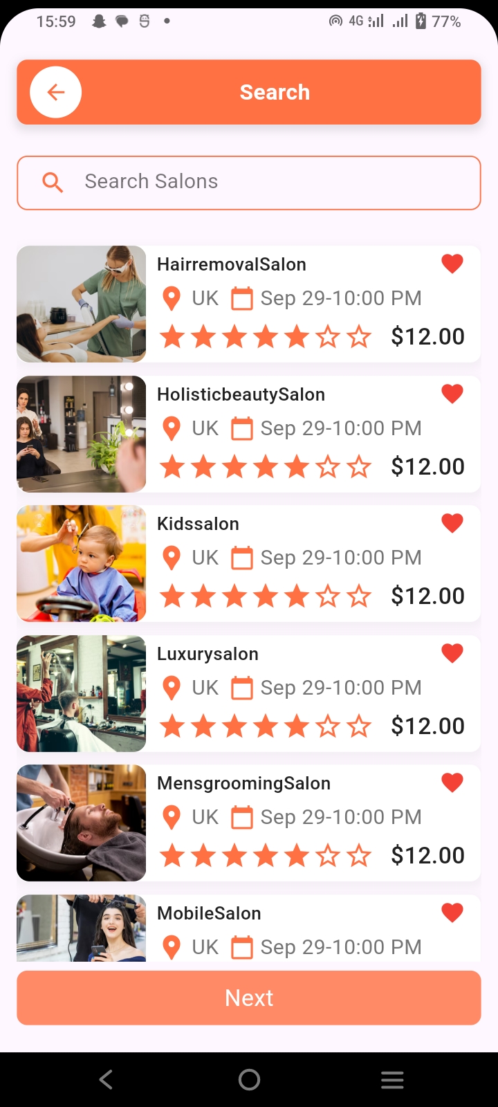 Salon Barber Booking Flutter UI Kit by CodentraTech | CodeCanyon