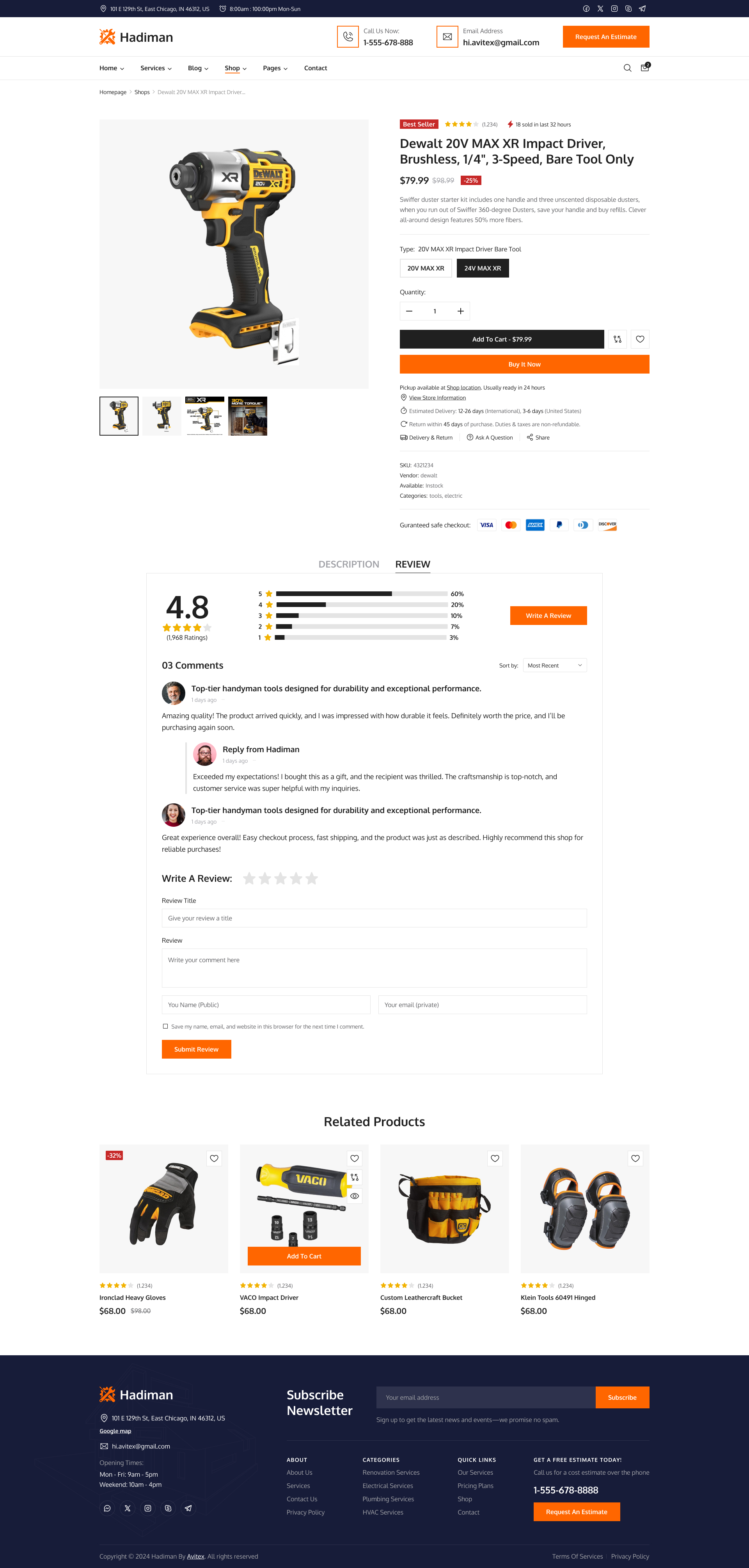 Hadiman - Handyman Renovation Services Figma Template by Avitex ...