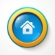 Blue Glass Vector Home Button, Vectors | GraphicRiver