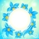 Vector Circle of Blue Flowers Greeting Card, Vectors | GraphicRiver