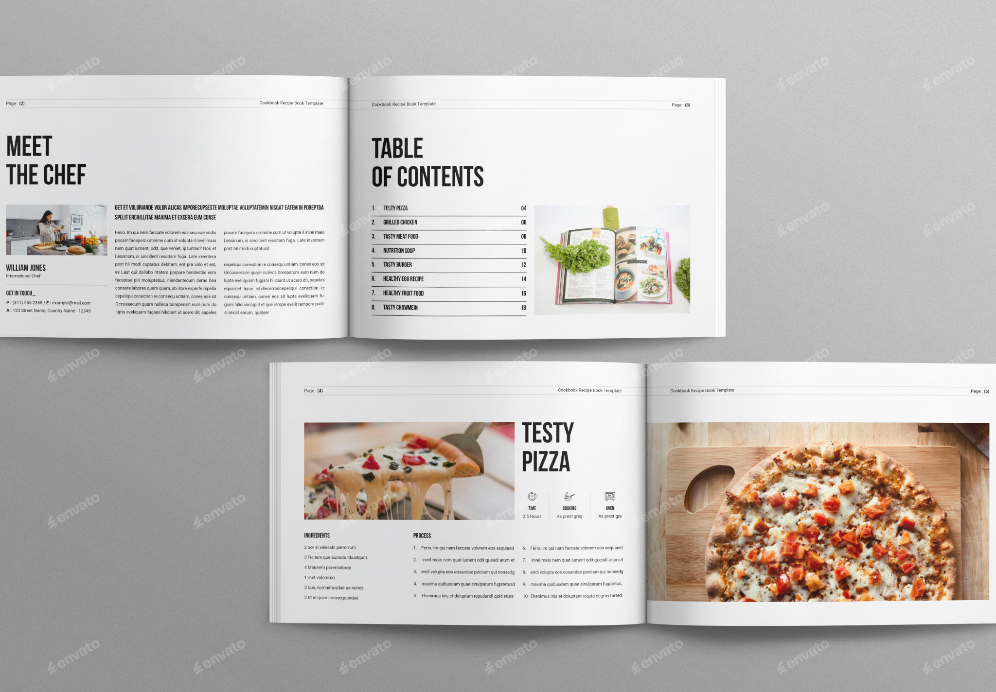 Cookbook Recipe Book Template Landscape, Print Templates | GraphicRiver