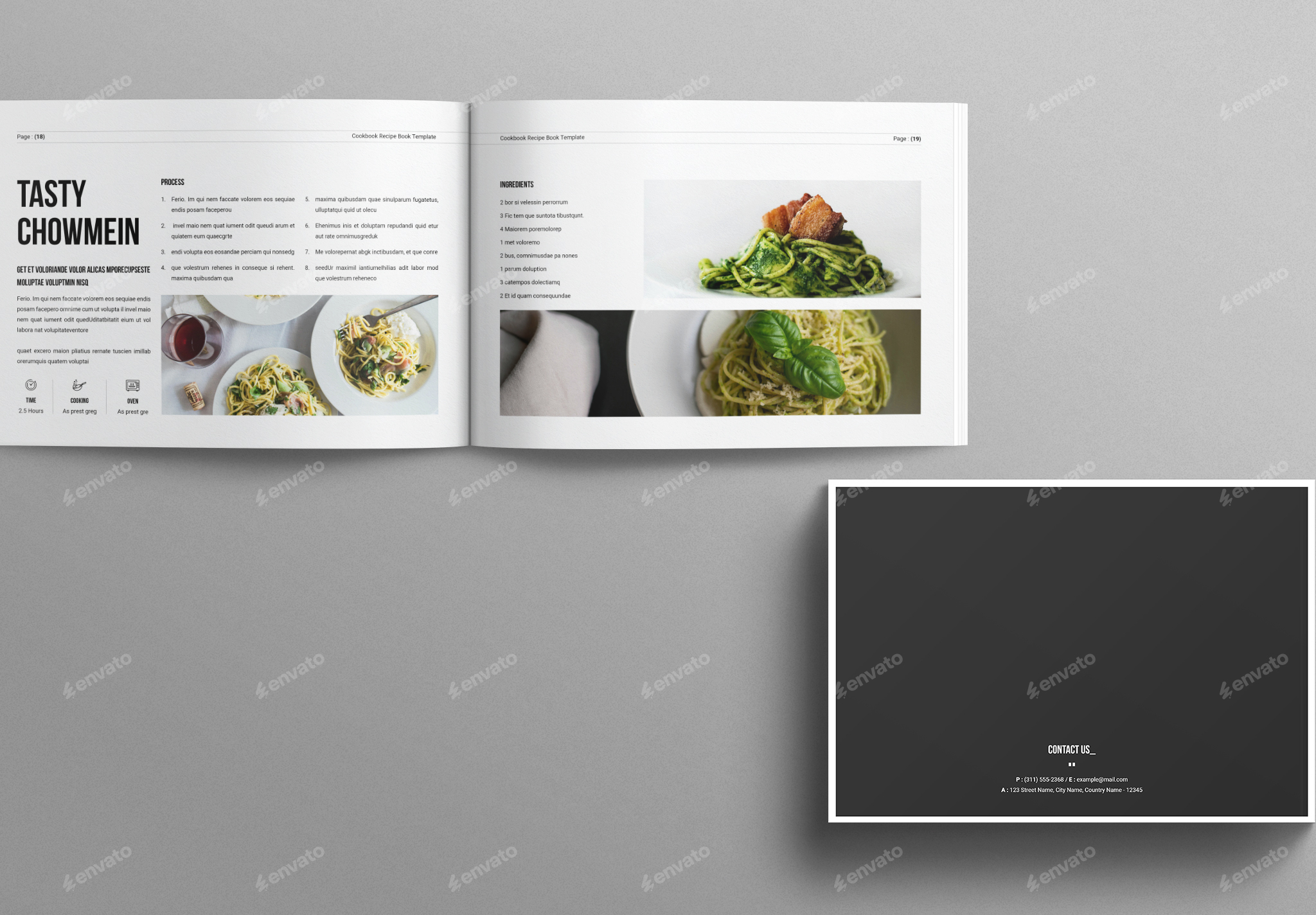 Cookbook Recipe Book Template Landscape, Print Templates | GraphicRiver
