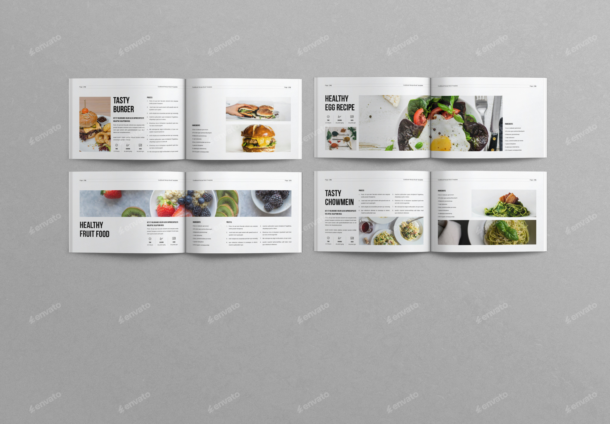 Cookbook Recipe Book Template Landscape, Print Templates | GraphicRiver