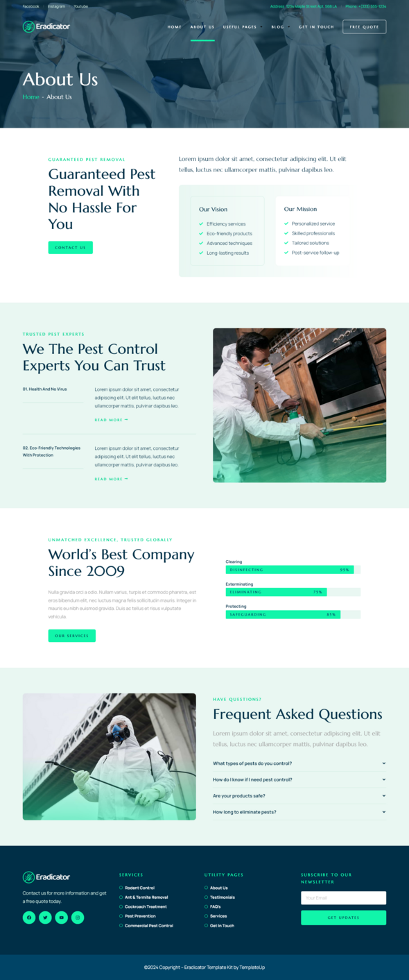 Eradicator - Pest Control Services Elementor Pro Template Kit by ...