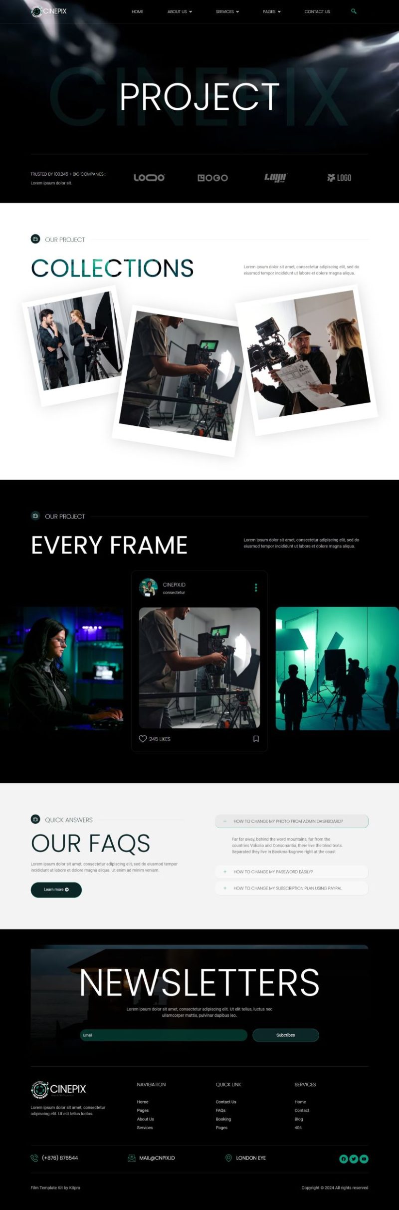 Cinepix - Film & Video Production Elementor Template Kit by Kitpro