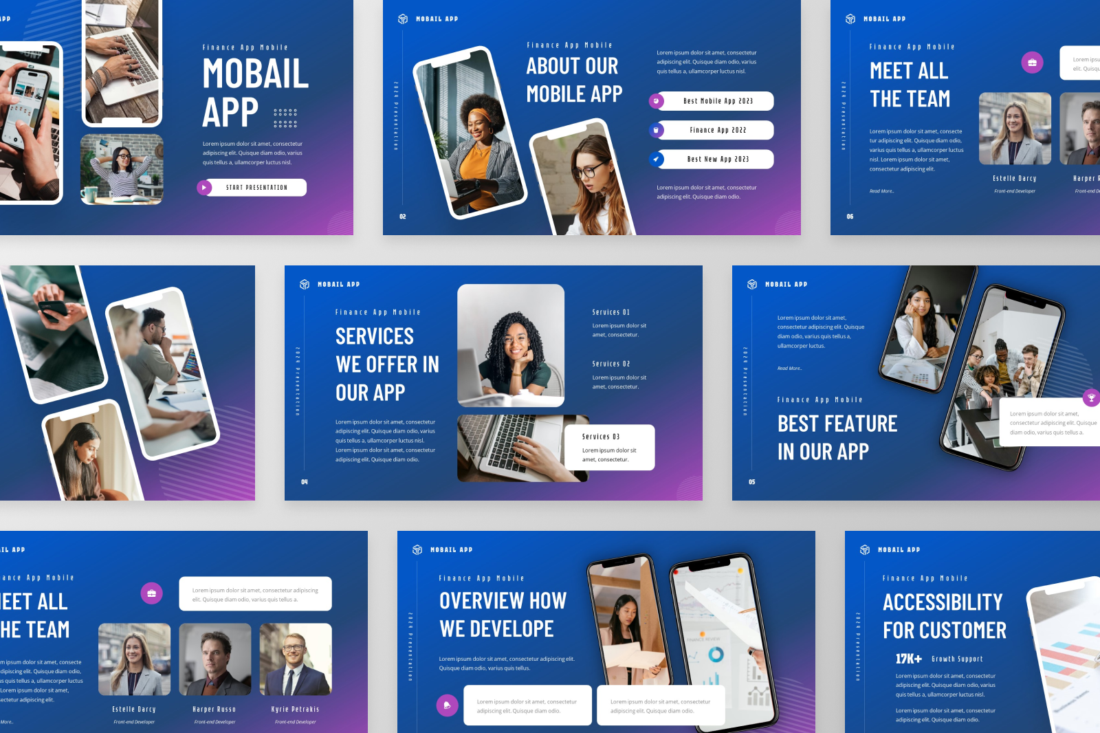 Mobailapp - Mobile App Google Slide Template, Presentation Templates