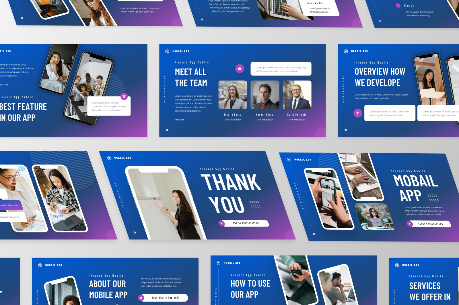 Mobailapp - Mobile App Google Slide Template, Presentation Templates