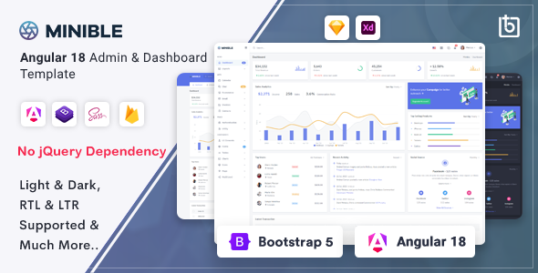 Minible - Angular 18 Admin & Dashboard Template by Themesbrand | ThemeForest
