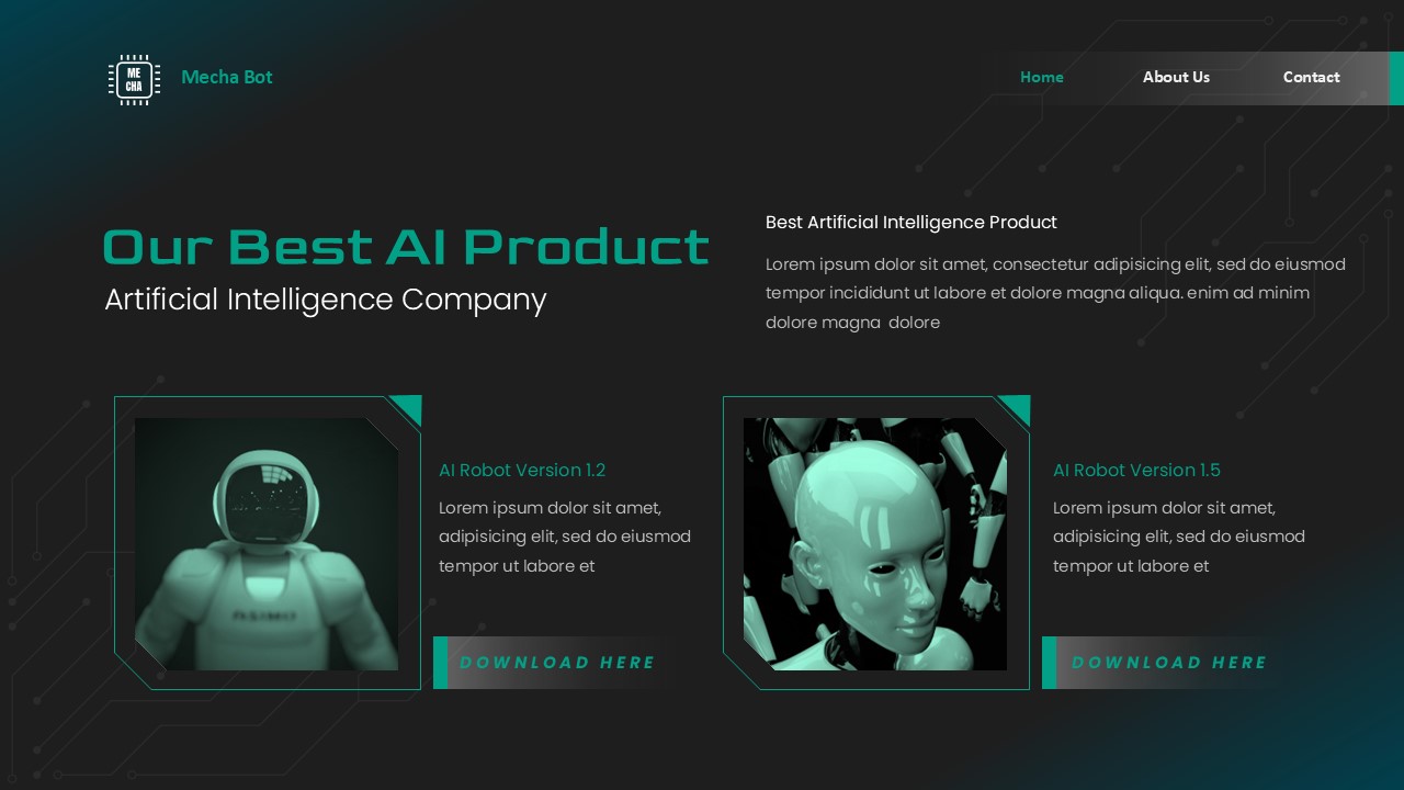 Mecha Bot - Artificial Intelligence Presentation Template, Presentation ...