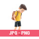3D Sad Boy Walking to School with Backpack, Graphics | GraphicRiver