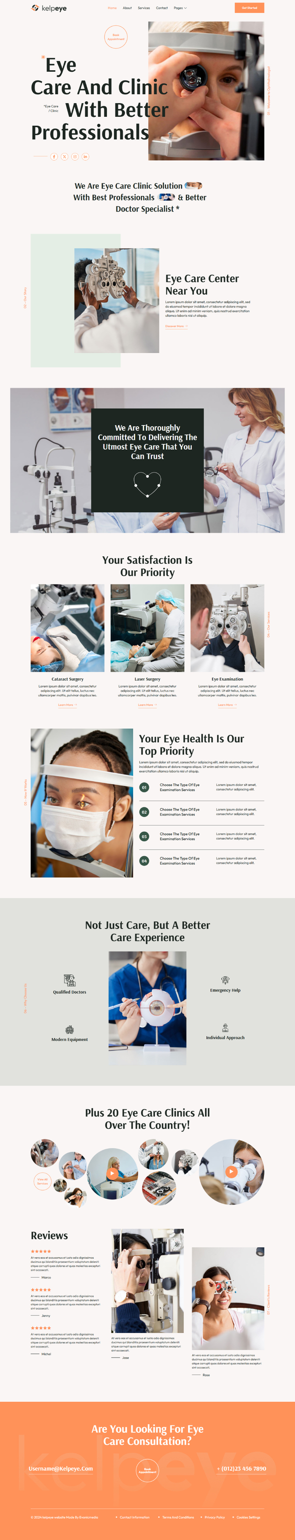Kelpeye – Optometrist & Eye Care Elementor Template Kit by Evonicmedia