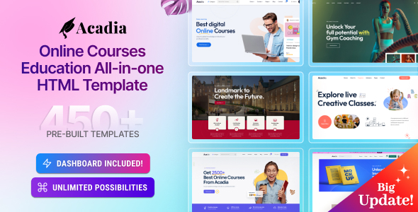 Acadia - Online Courses & Education Template by Theme_Pure | ThemeForest