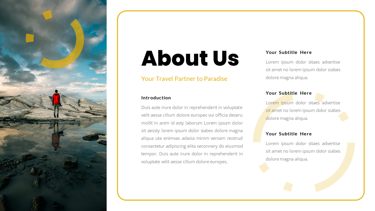 Travel Agency Presentation PowerPoint Template, Presentation Templates