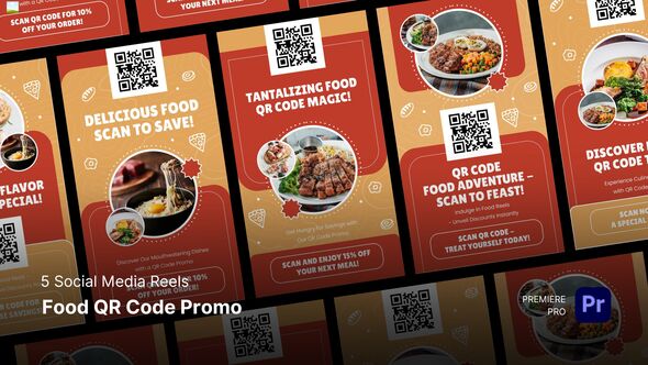 Social Media Reels - Food QR Code Promo Premiere Pro Templates ...