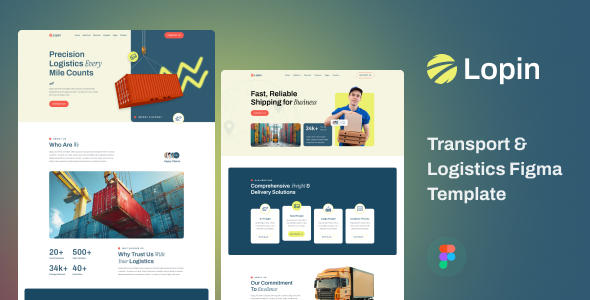 Lopin - Transport & Logistics Figma Template by Mugli | ThemeForest
