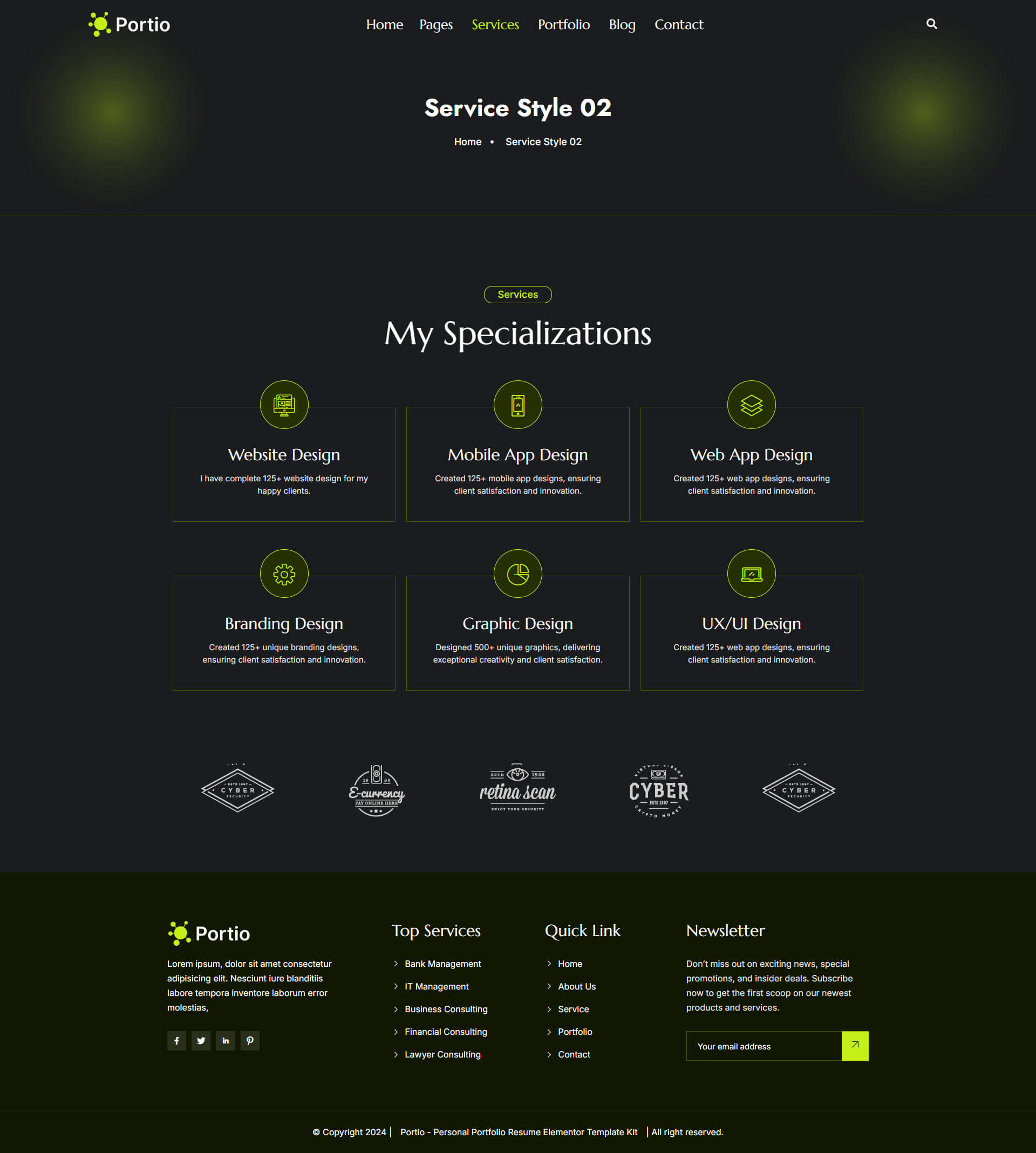 Portio - Portfolio Elementor Template Kit by wpoceans | ThemeForest