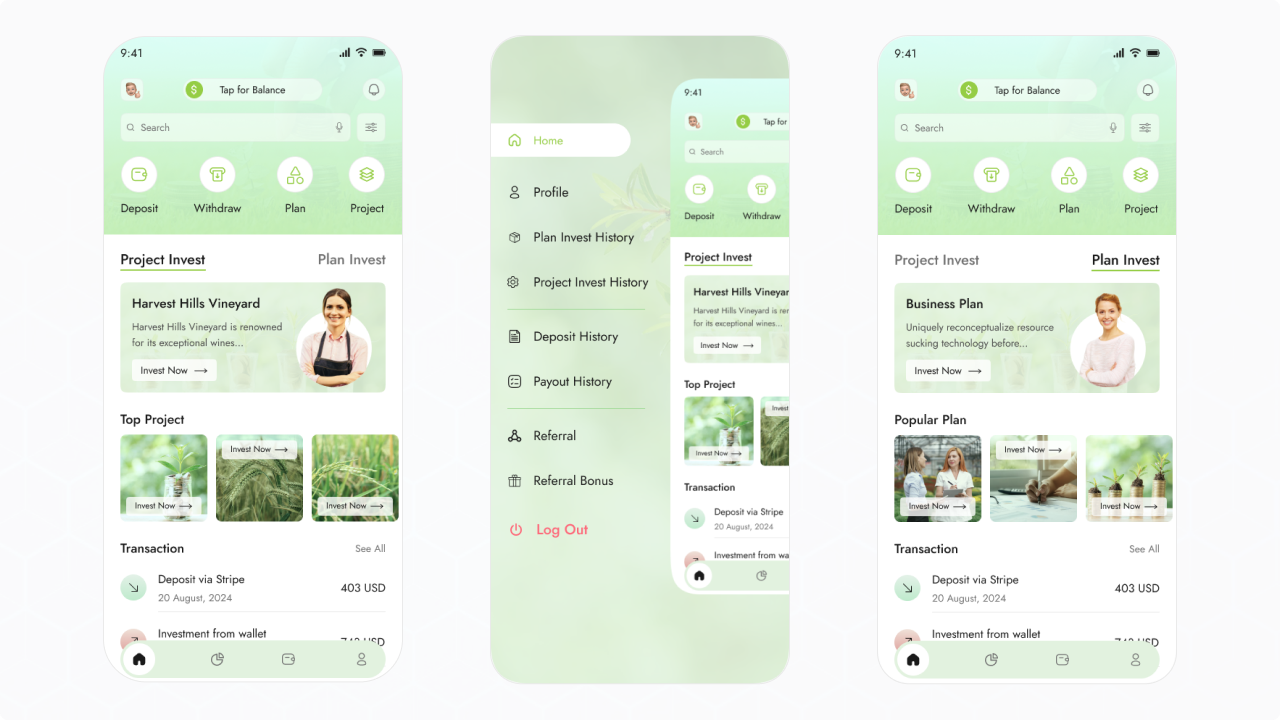 AgriWealth - Agricultural HYIP Investment Mobile Application (Android, iOS) by bug-finder