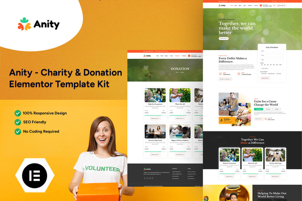 Anity - Charity & Donation Elementor Template Kit by weblayout ...