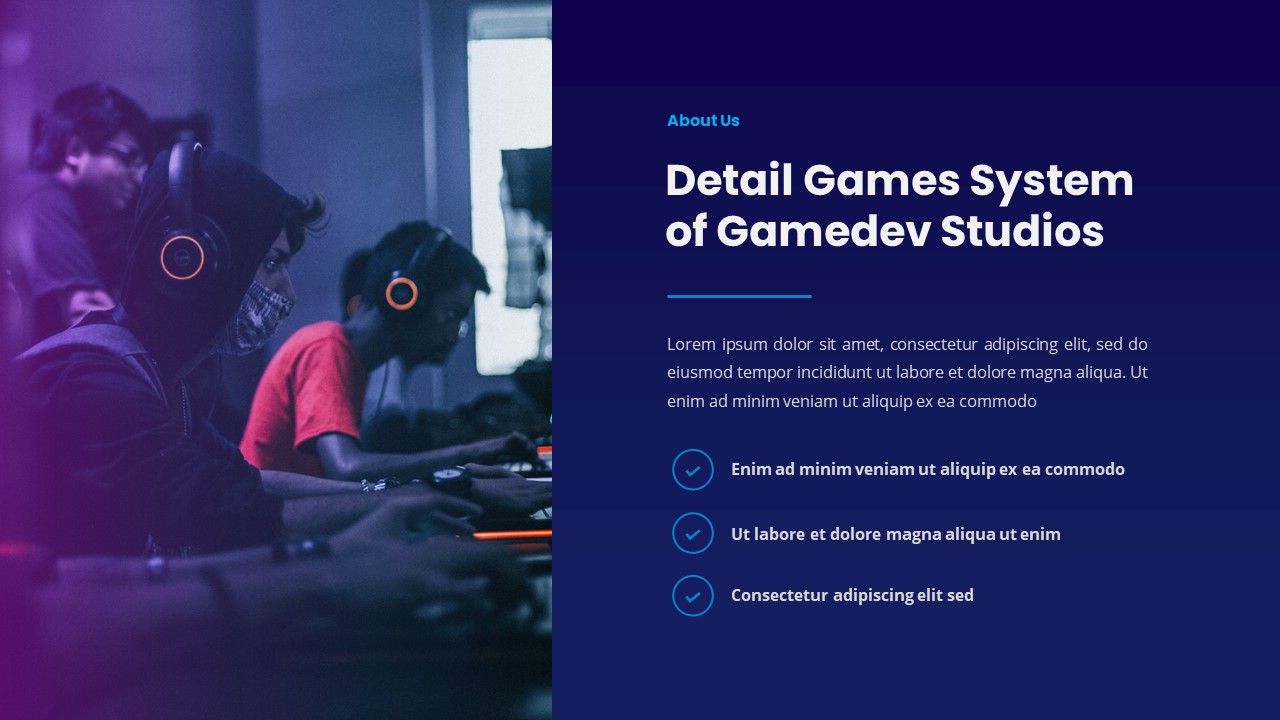 Gamedev - Gaming Studio PowerPoint Template, Presentation Templates