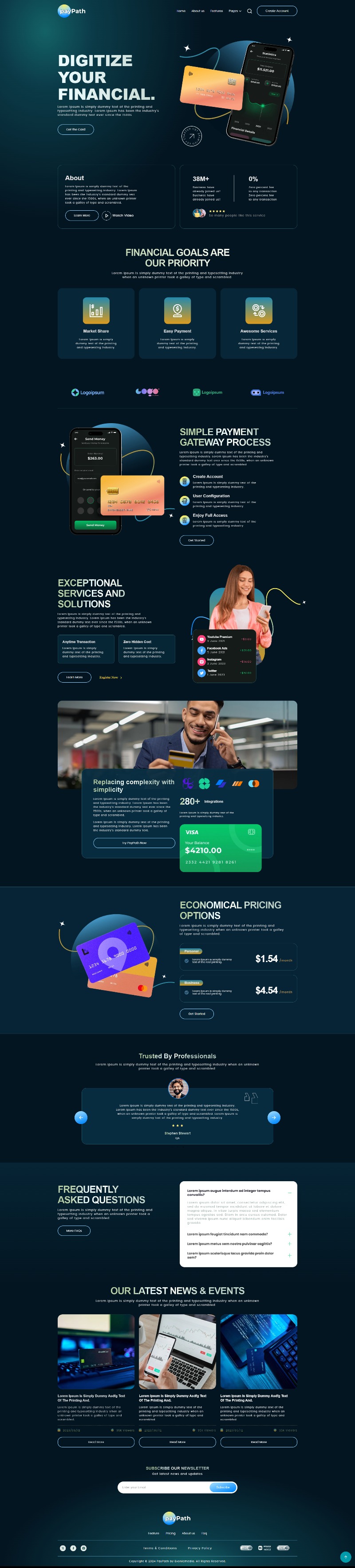 PayPath - Fintech & Online Payment Gateway React JS Template by Evonicmedia