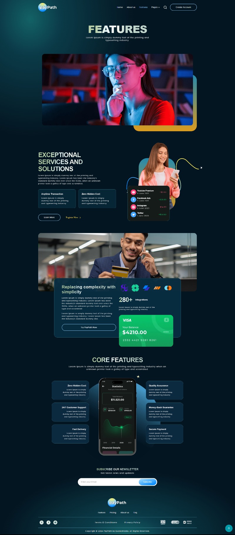 PayPath - Fintech & Online Payment Gateway React JS Template by Evonicmedia