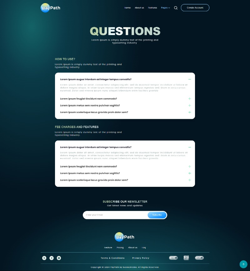 PayPath - Fintech & Online Payment Gateway React JS Template by Evonicmedia