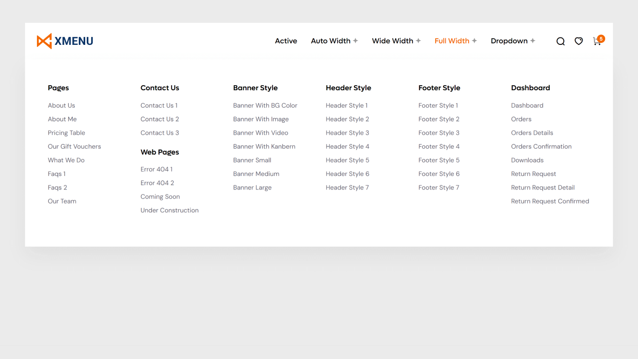 XMENU - Ultimate Responsive Mega Menu by IndianCoder | CodeCanyon